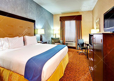Elegant White Bedroom Furniture Sets For Hotel With Soild Wood Material