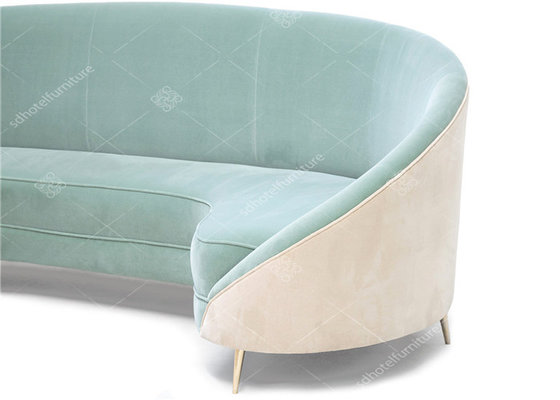 Public Areas Hotel Lobby Sofa with Stainless Steel Legs And Fabric Finishing