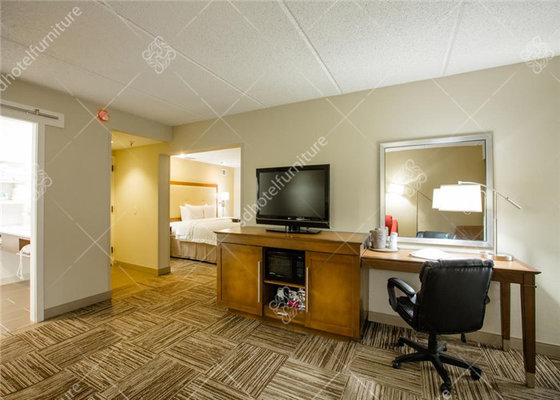 Modern Hotel Bedroom Furniture Sets / Commercial Solid Wooden Furniture