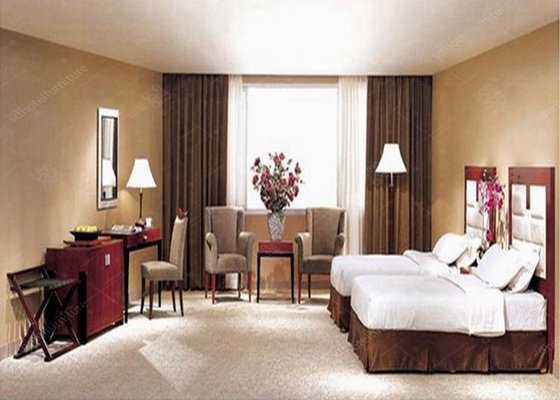 Modern Wooden Holiday Hotel Bedroom Furniture Sets Customized