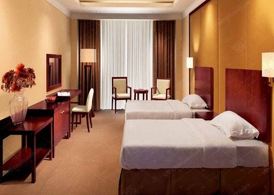 Modern Wooden Holiday Hotel Bedroom Furniture Sets Customized