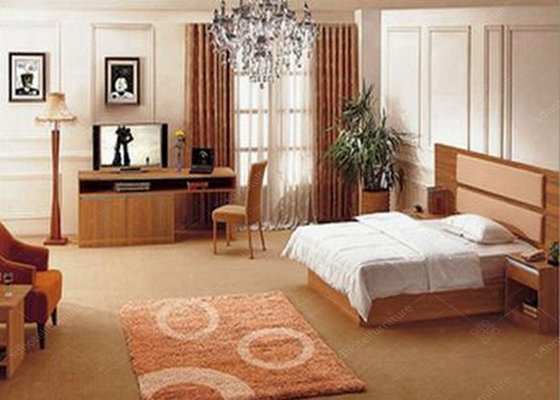 Modern Wooden Holiday Hotel Bedroom Furniture Sets Customized