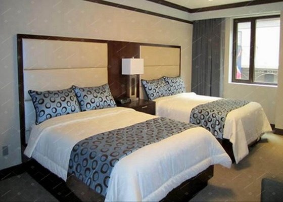 Luxury Wooden Holiday Hotel Bedroom Furniture With White Elegant Room