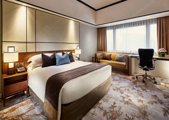 Luxury Classic Hotel Bedroom Furniture Sets High density foam With Fabric