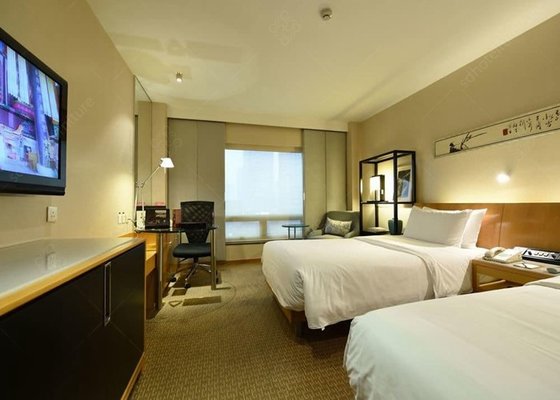 Simple Double Bed Room Hotel Furniture Set / Queen Size Bedroom Furniture