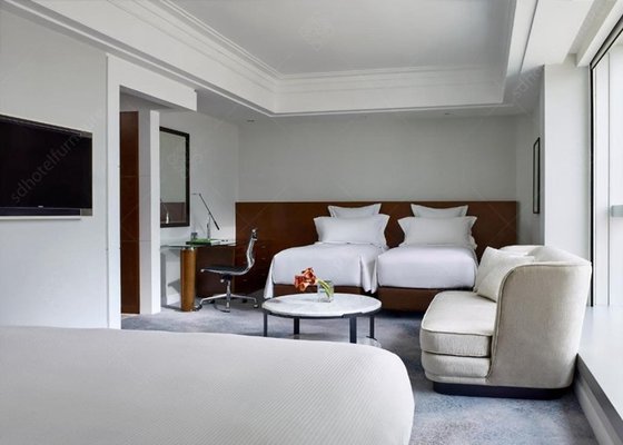 Simple Double Bed Room Hotel Furniture Set / Queen Size Bedroom Furniture
