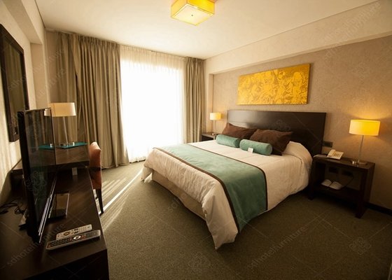 3 / 4 Star Luxury Days Inn Hotel Bedroom Furniture Suite White And Glod Color
