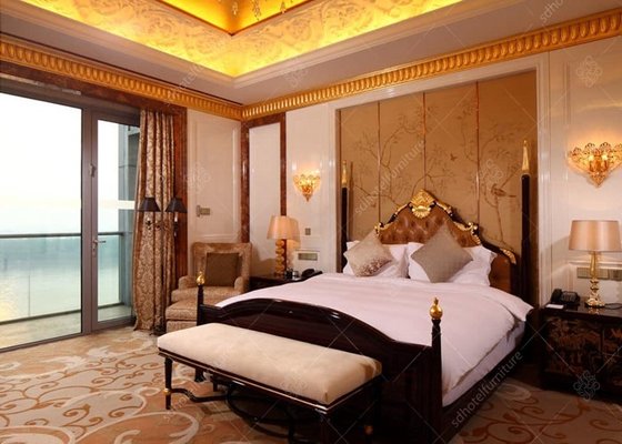 Wooden luxury Hotel Bedroom Furniture With SGS E1 MDF Board For Sale