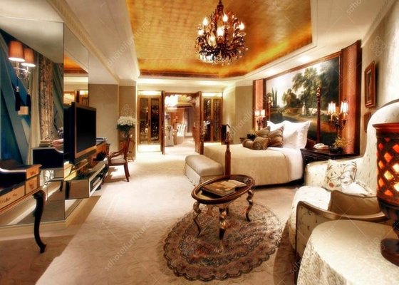 Wooden luxury Hotel Bedroom Furniture With SGS E1 MDF Board For Sale
