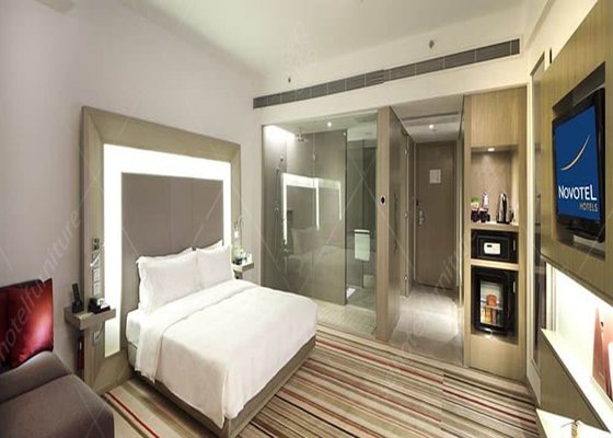 Custom Hotel Bedroom Furniture Sets With Laminate Wood Veneer Finish