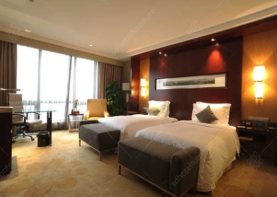 Commercial Wooden Panel Bedroom Furniture Set For 3 or 4 Star Hotel