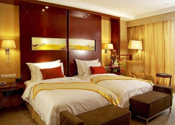 Commercial Wooden Panel Bedroom Furniture Set For 3 or 4 Star Hotel