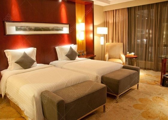 Commercial Wooden Panel Bedroom Furniture Set For 3 or 4 Star Hotel