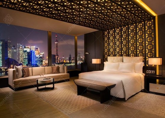 Luxury Apartment Furniture Sets / Wooden Hotel Style Bedroom Furniture