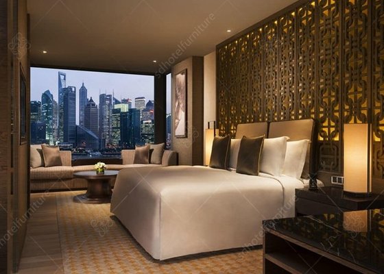 Luxury Apartment Furniture Sets / Wooden Hotel Style Bedroom Furniture