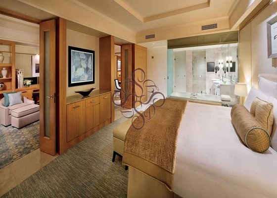5 Star Hotel Bedroom Furniture Sets Leather / Fabric Surface