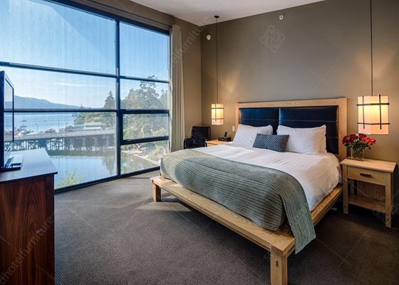 Luxury 5 Stars Hotel Bedroom Sets / Business Room Hospitality Furniture