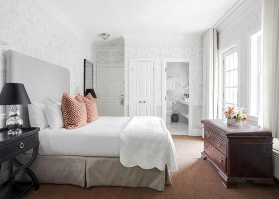 White Luxury Hotel Bedroom Furniture / Persident King Size Bedroom Sets High Scratch-Resistant