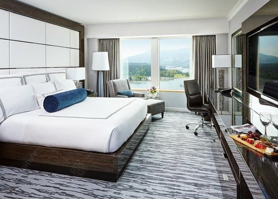 Modern 5 Star Hotel Bedroom Furniture Sets Leather Fabric Solid Wood