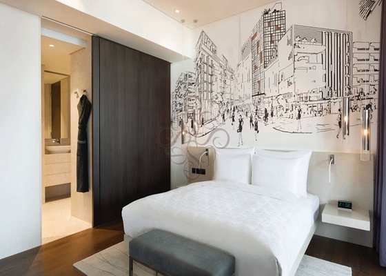 Customized Simple Style Wooden Hotel Room Furniture Bedroom Hotel Project