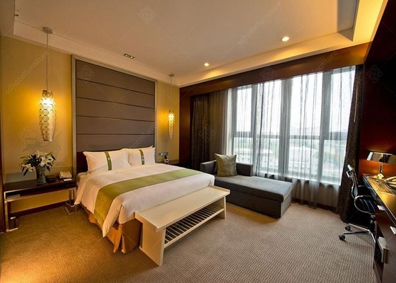 Modern Elegant Hotel Bedroom Furniture Sets With MDF / Solid Wood