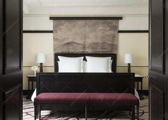 Walnut Color 3 - 5 Star Hotel Bedroom Furniture Sets Classical Style
