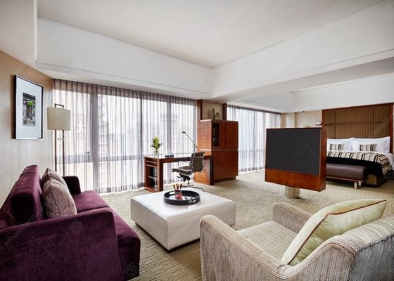 Solid Wood Hotel Bedroom Furniture Sets Laminated Particle Board
