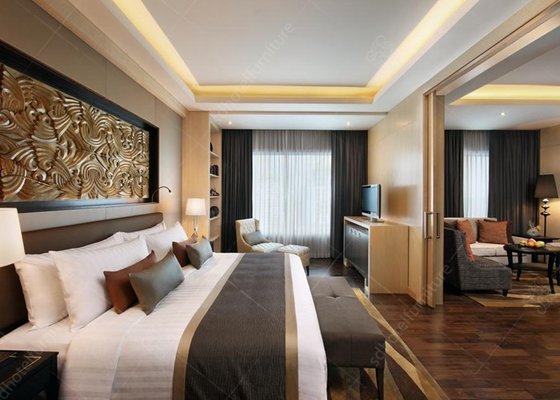 Commercial Hotel Bedroom Furniture Sets Matt / High Gloss Painting