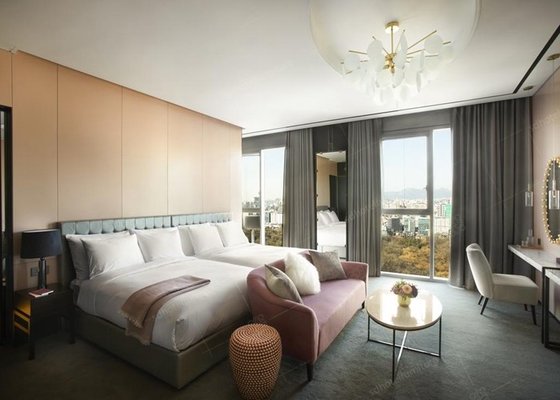 Luxury Hotel Guest Plywood / Solid Wood  Bed Room Sets Furniture