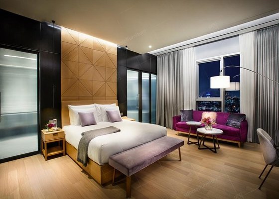 Luxury Hotel Guest Plywood / Solid Wood  Bed Room Sets Furniture