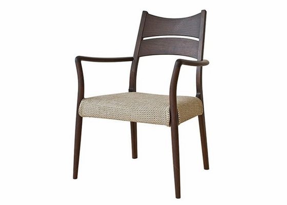 Wooden Furniture Hotel Dining Room Armrest Chair Standard Size