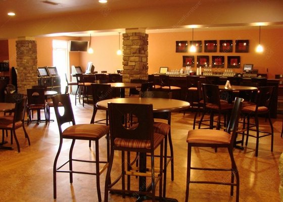 Unique Restaurant Furniture Sets With Wooden Table / Fabric Sofa Chair