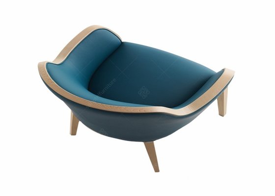 Unique Shape Hotel Room Chair With Solid Wood Leg / Upholstered Fabric
