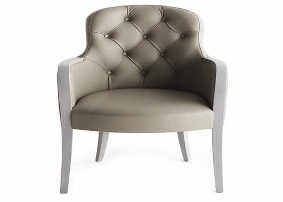 Unique Shape Hotel Room Chair With Solid Wood Leg / Upholstered Fabric
