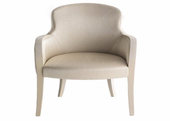Unique Shape Hotel Room Chair With Solid Wood Leg / Upholstered Fabric