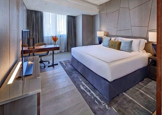 Fashion Hotel Apartment Wihte Bedroom Furniture Sets Custom Size