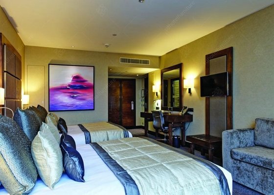 5 Star Hotel Bedroom Furniture Sets With 30 - 50 Desity Fire - Proof Foam