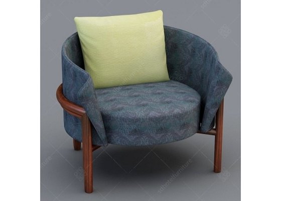 Modern PU or fabric Leisure Lounge Hotel Room Chairs With Solid Wood Legs