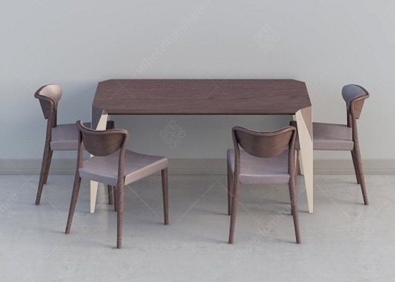 Economic Commercial Restaurant Furniture Wooden Dining Table Set With Wooden Legs And Table Top
