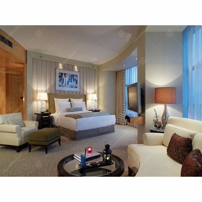 Custom Made High End Classic Hotel Bedroom Furniture Sets MDF Or Plywood Basic Material
