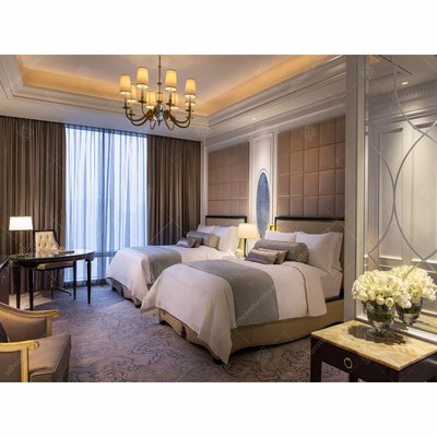 Custom Made High End Classic Hotel Bedroom Furniture Sets MDF Or Plywood Basic Material
