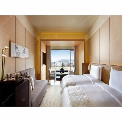 Custom Made High End Classic Hotel Bedroom Furniture Sets MDF Or Plywood Basic Material