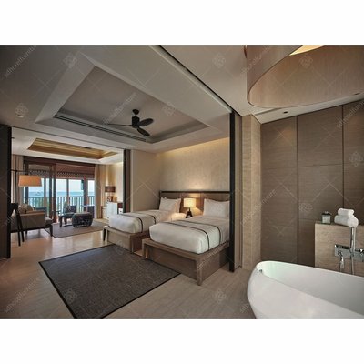 Custom Made High End Classic Hotel Bedroom Furniture Sets MDF Or Plywood Basic Material