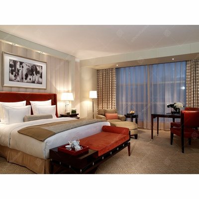 Custom Made 5 Star Hotel Bedroom Furniture Sets With Timber Material