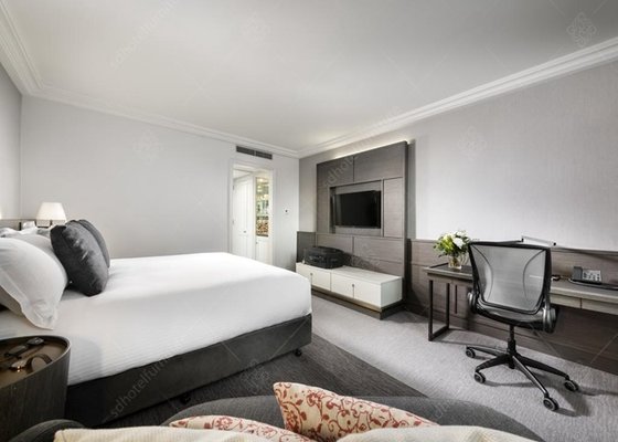 Simple Panel Modern Apartment Hotel Bedroom Furniture Sets Solid Wood
