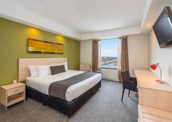 Fashionable Hotel Bedroom Furniture Sets With Laminate Finish