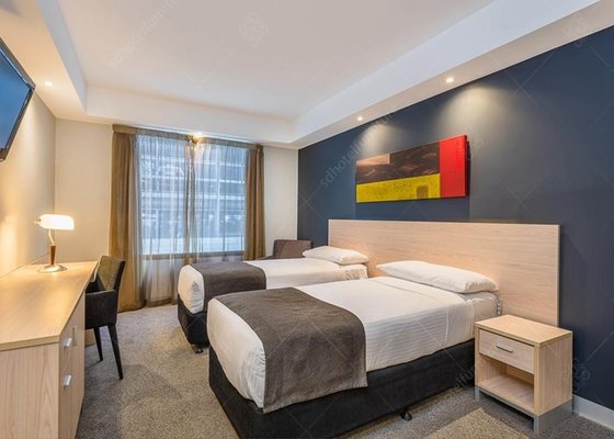 Fashionable Hotel Bedroom Furniture Sets With Laminate Finish