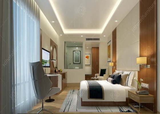 Western 4 Star Hotel Bedroom Furniture Sets With Stainless Steel Material