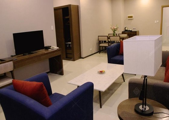 Luxury 3 - 5 Star Hotel Bedroom Furniture With HPL / Melamine / Plywood / MDF Material