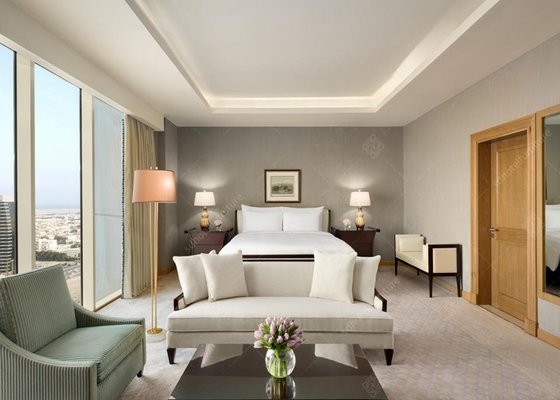 Luxuriousness Hotel Bedroom Suite Furniture With Table / Chair Standard Size